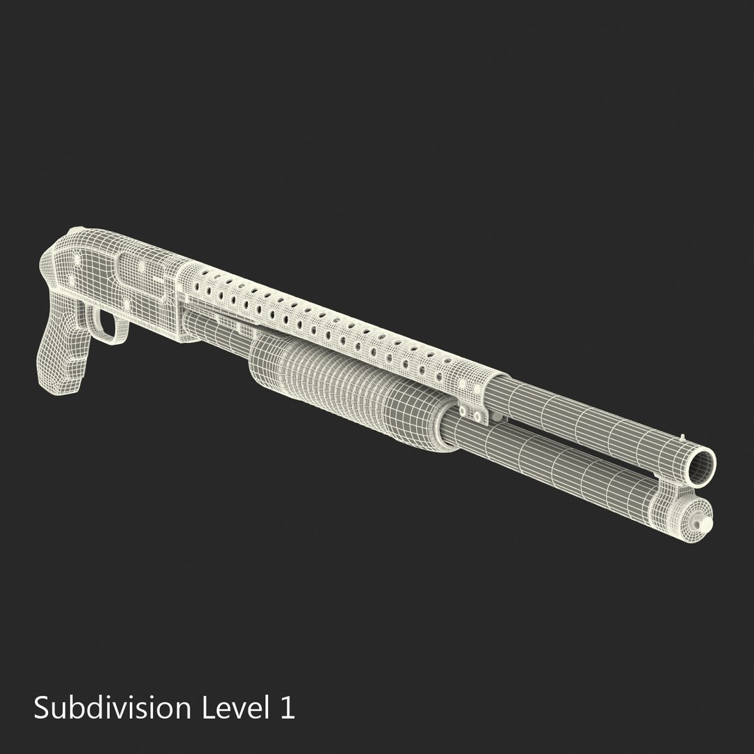3d model of shotgun modeled realistic