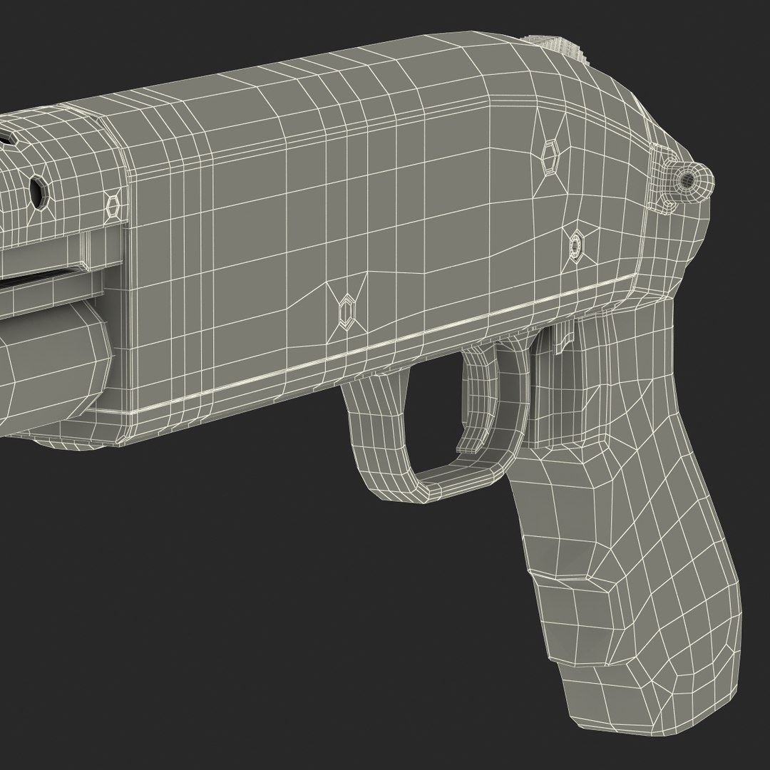 3d model of shotgun modeled realistic