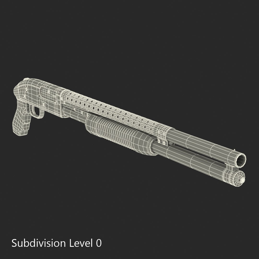 3d model of shotgun modeled realistic