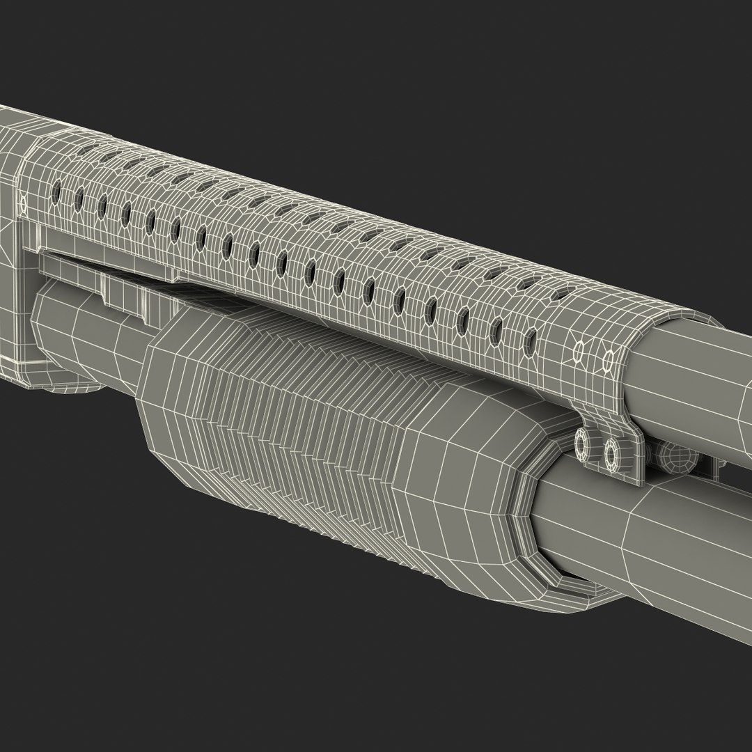 3d model of shotgun modeled realistic