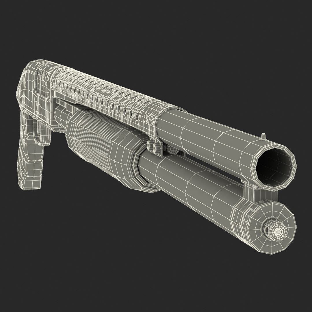 3d model of shotgun modeled realistic