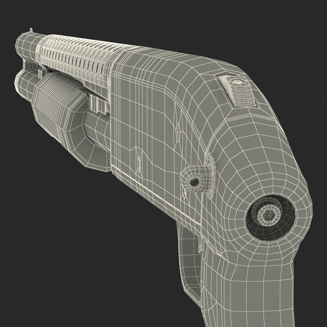 3d model of shotgun modeled realistic