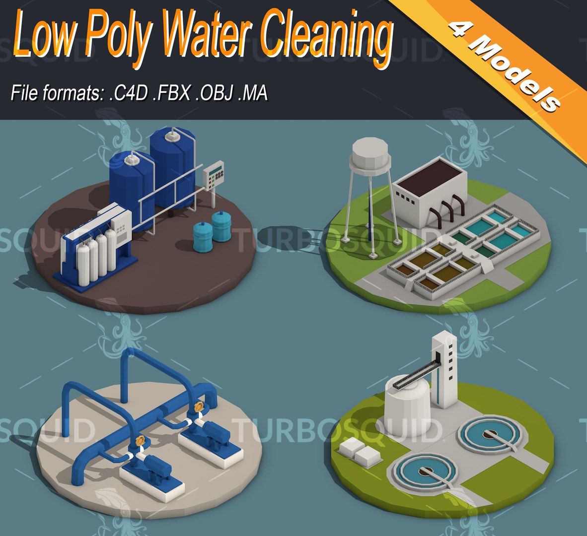 3D Low Poly Water Cleaning Isometric Low-poly 3D Model - TurboSquid 1720136