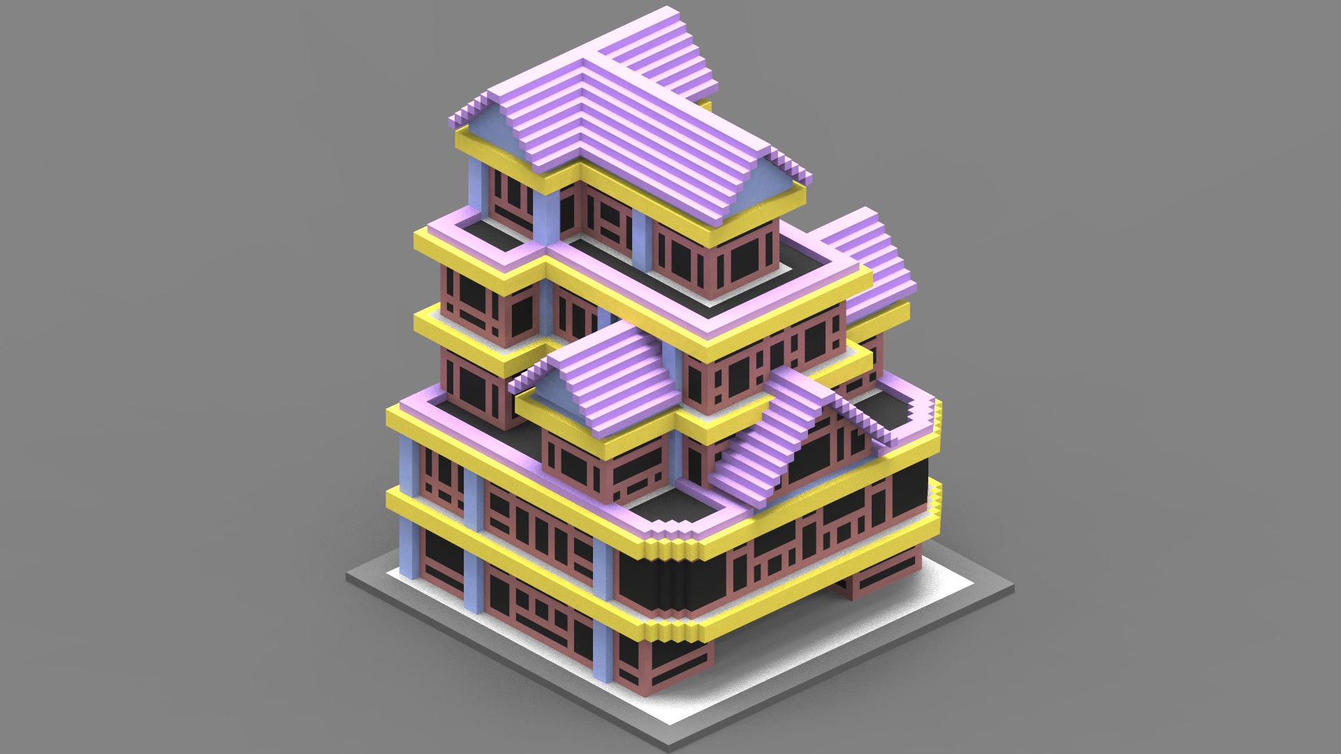 Voxel House 3D Model - TurboSquid 1352838