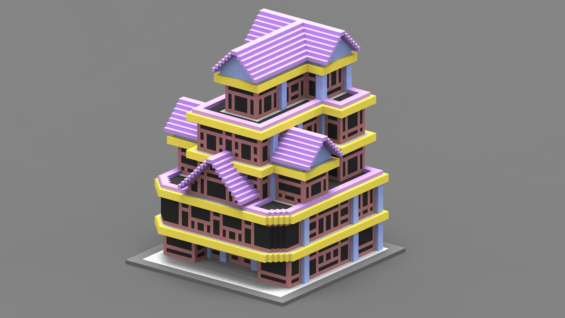 Voxel House 3D Model - TurboSquid 1352838