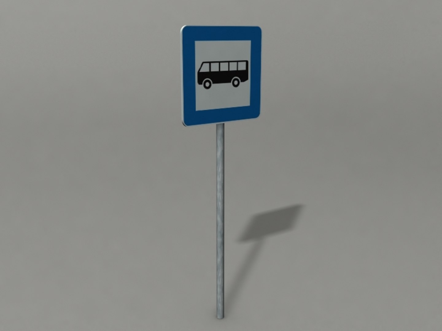 3d Bus Stop Sign Model