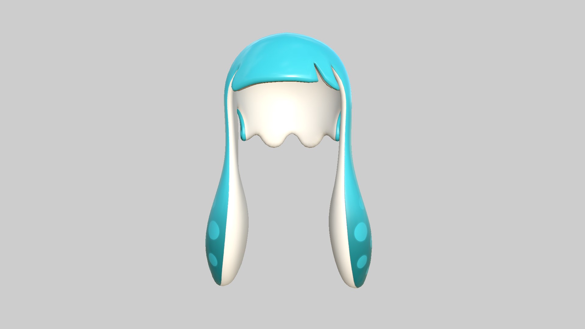 3D Inkling Hair 05 Light Blue - Splatoon Character Design - TurboSquid ...