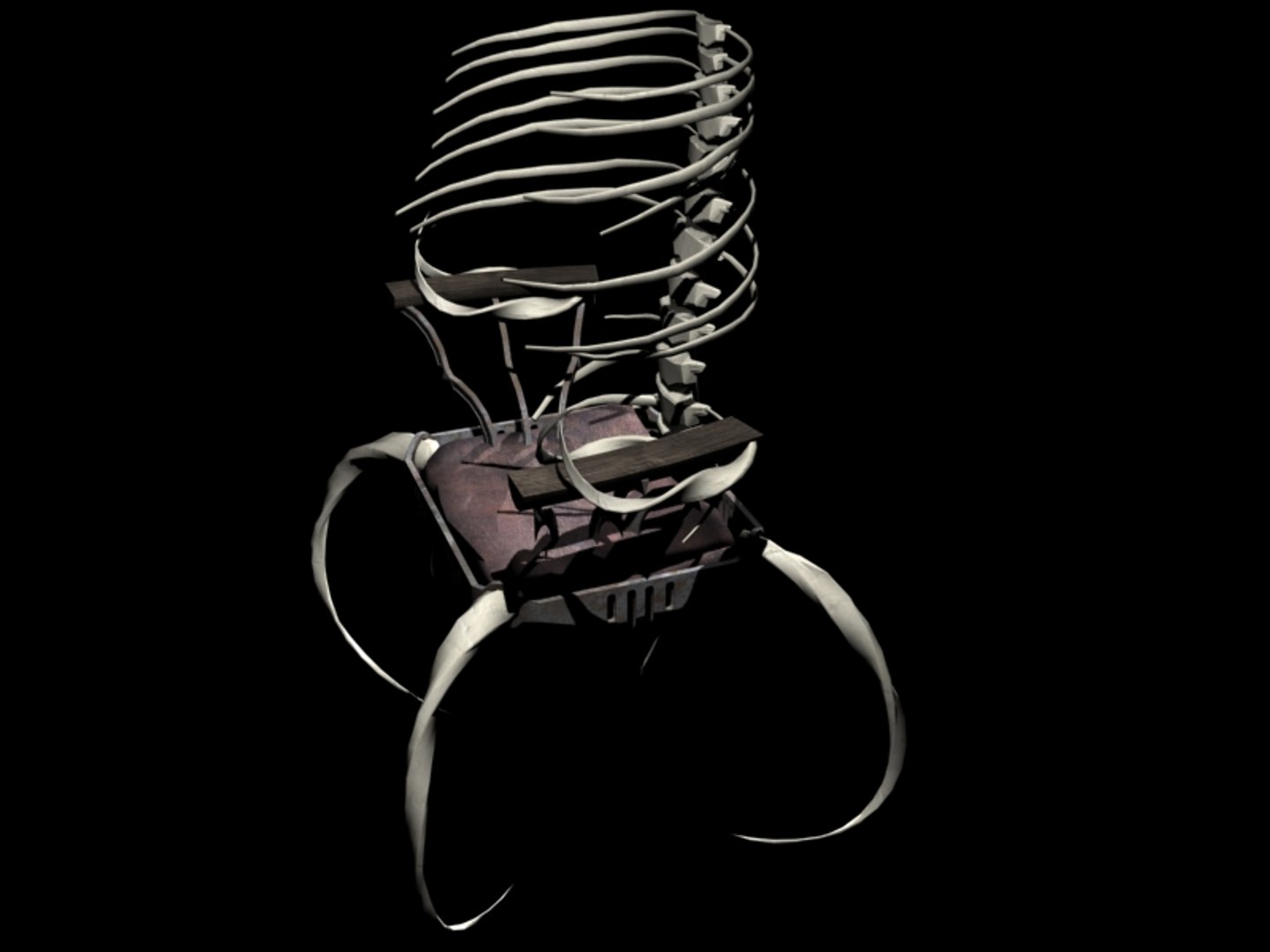 3d Throne Bone Skeleton Chair Model