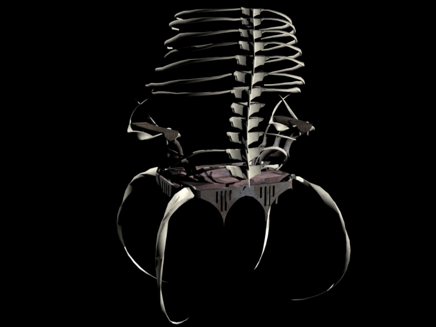 3d Throne Bone Skeleton Chair Model