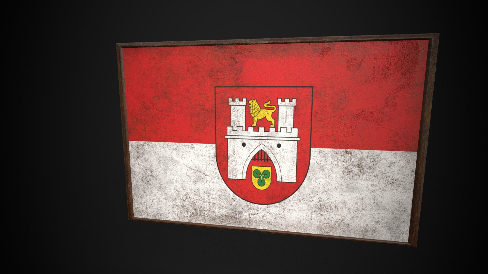 Old Picture Frame With Hanover Flag - Game Ready PBR Low-poly 3D Model ...