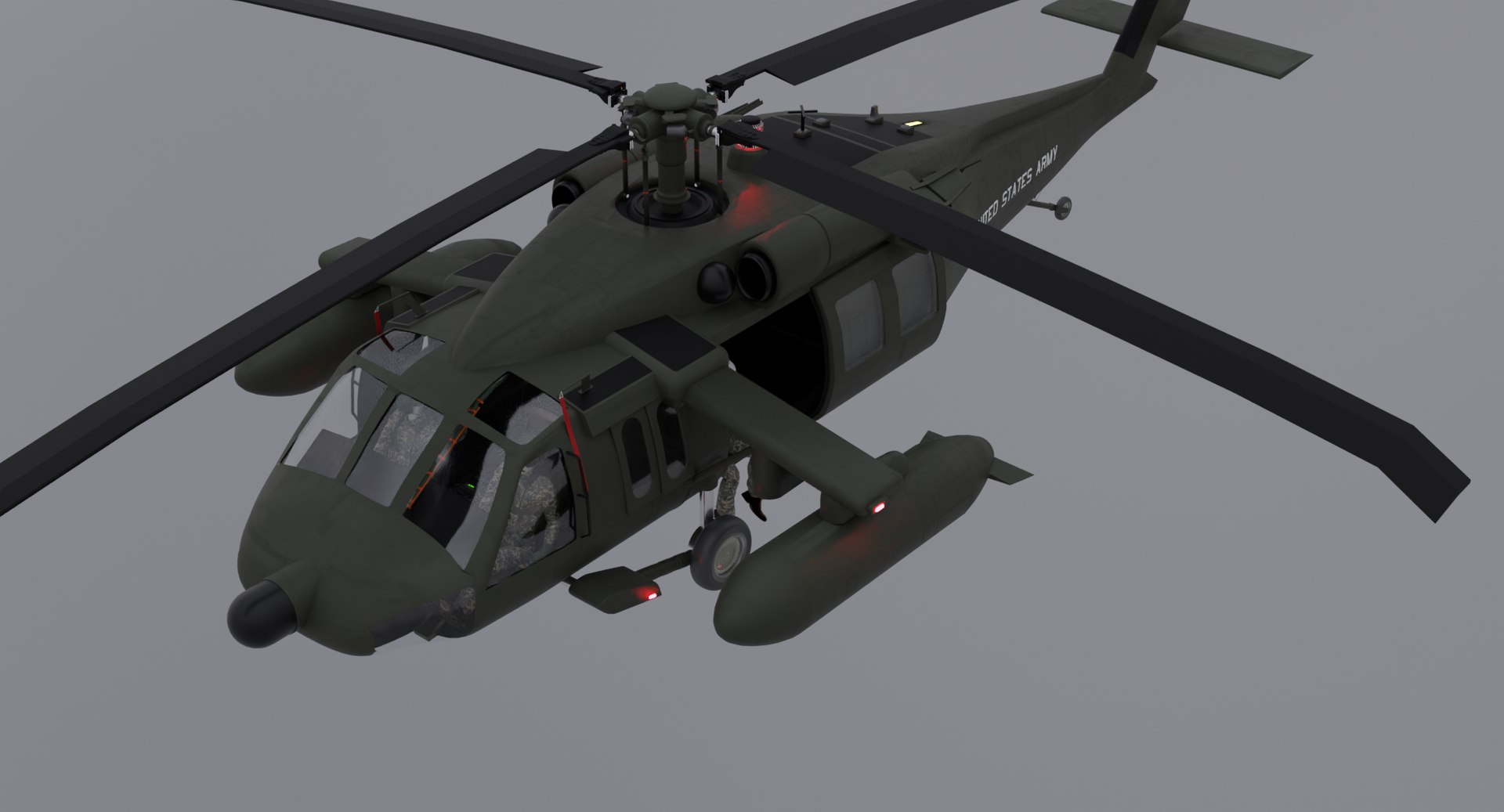 Black Hawk Helicopter With Pilots Model - TurboSquid 2104810