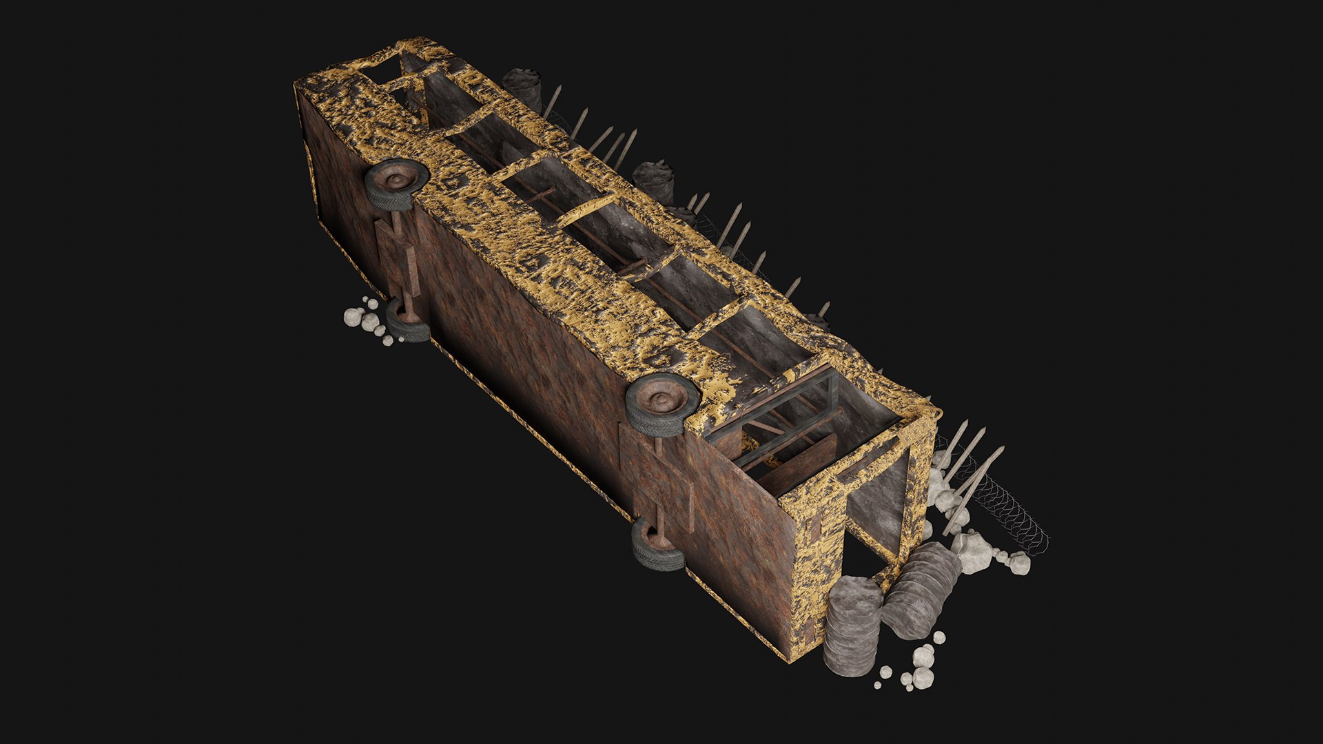 POST APO WRECK PALISADE WALL BARRIER BARRICADE FENCE COLLECTION 3D ...