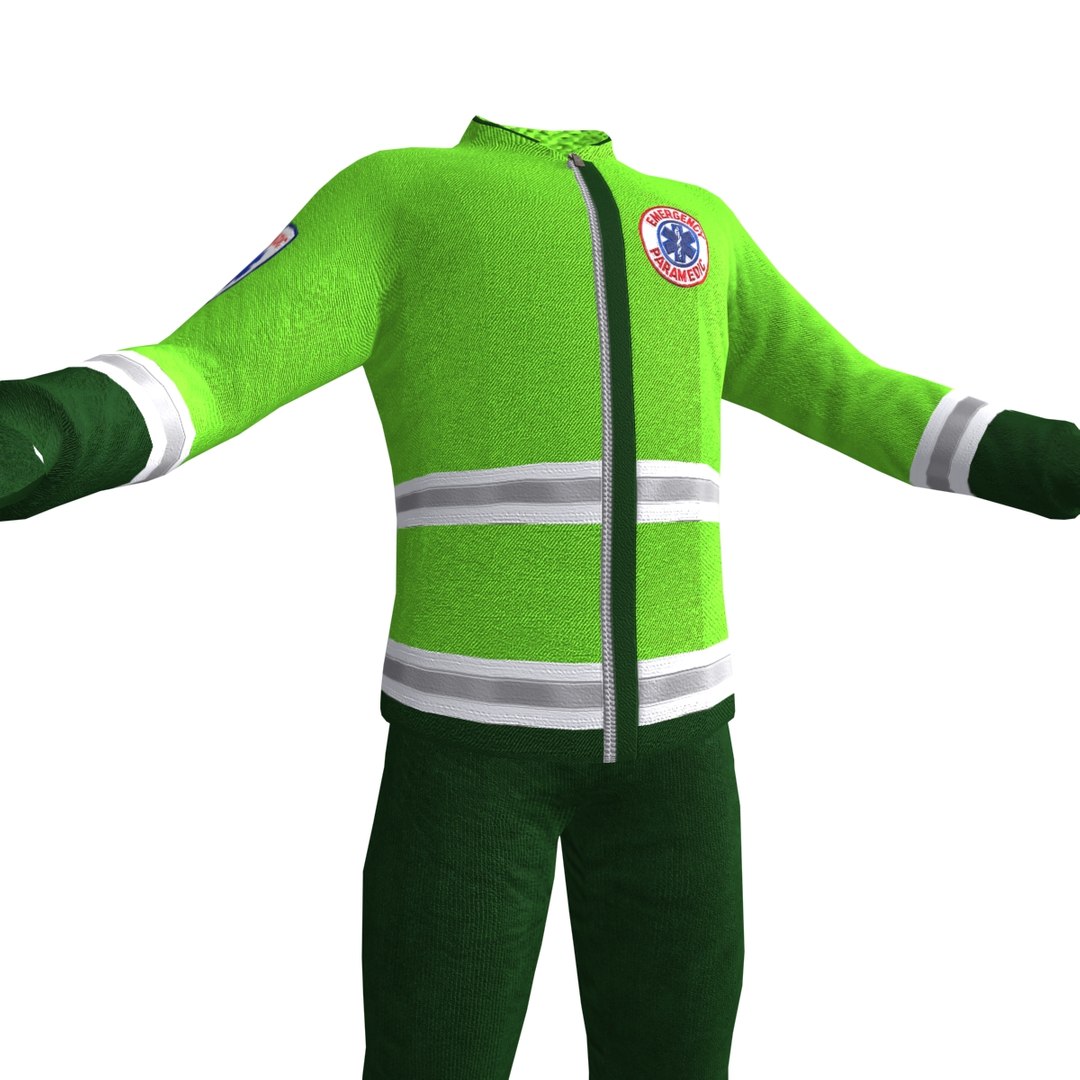 paramedic uniform 3 3d obj