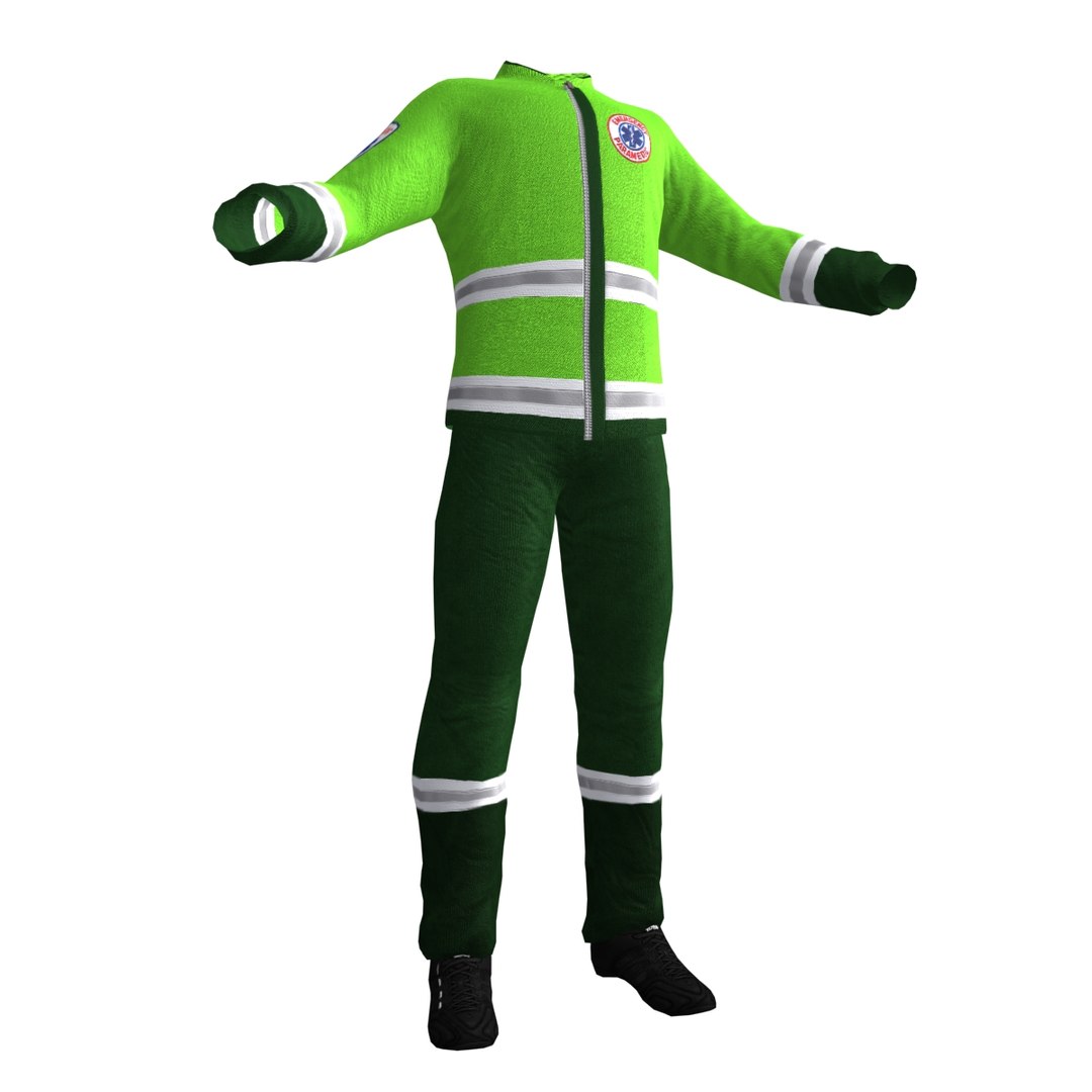 paramedic uniform 3 3d obj