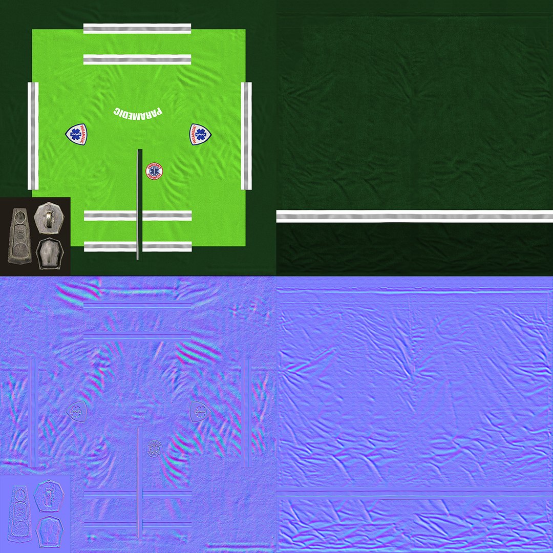 paramedic uniform 3 3d obj