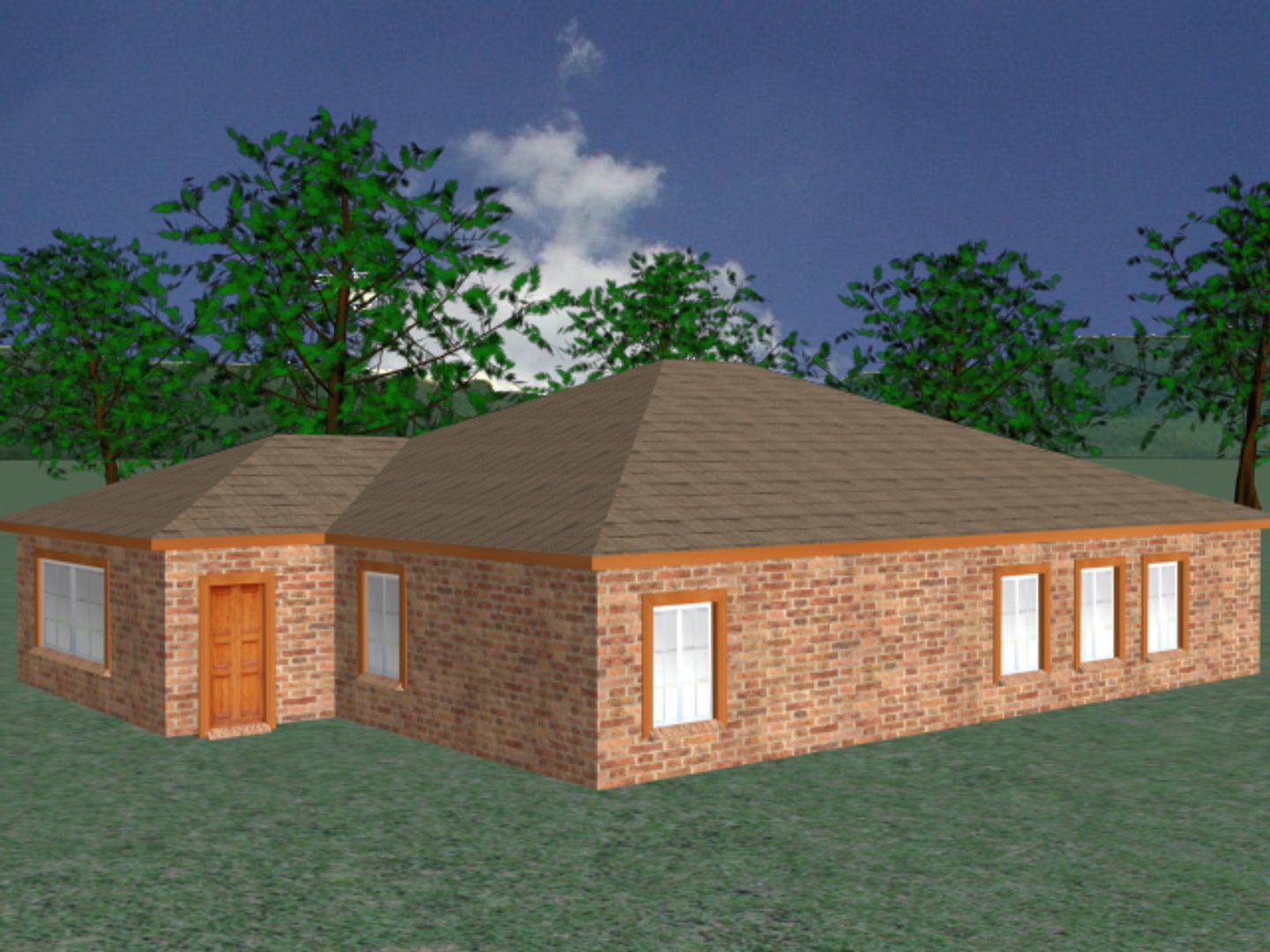 Free Small Brick House 3d Model