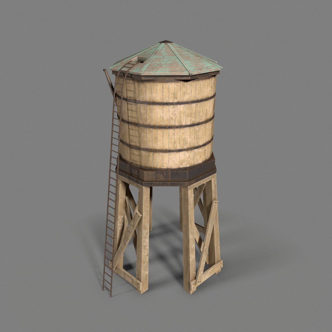 3D Water Tower Model - TurboSquid 1304655