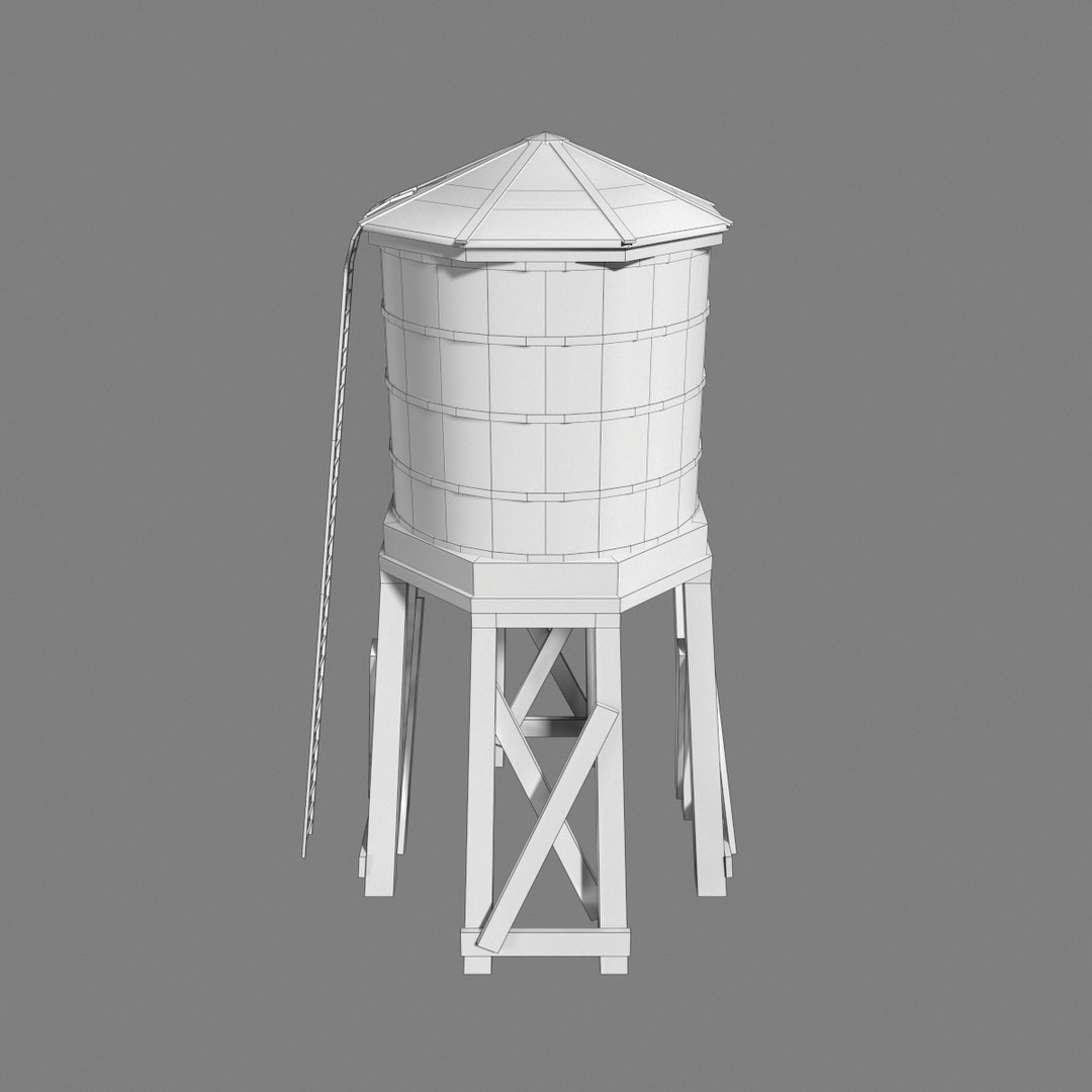 3D Water Tower Model - TurboSquid 1304655