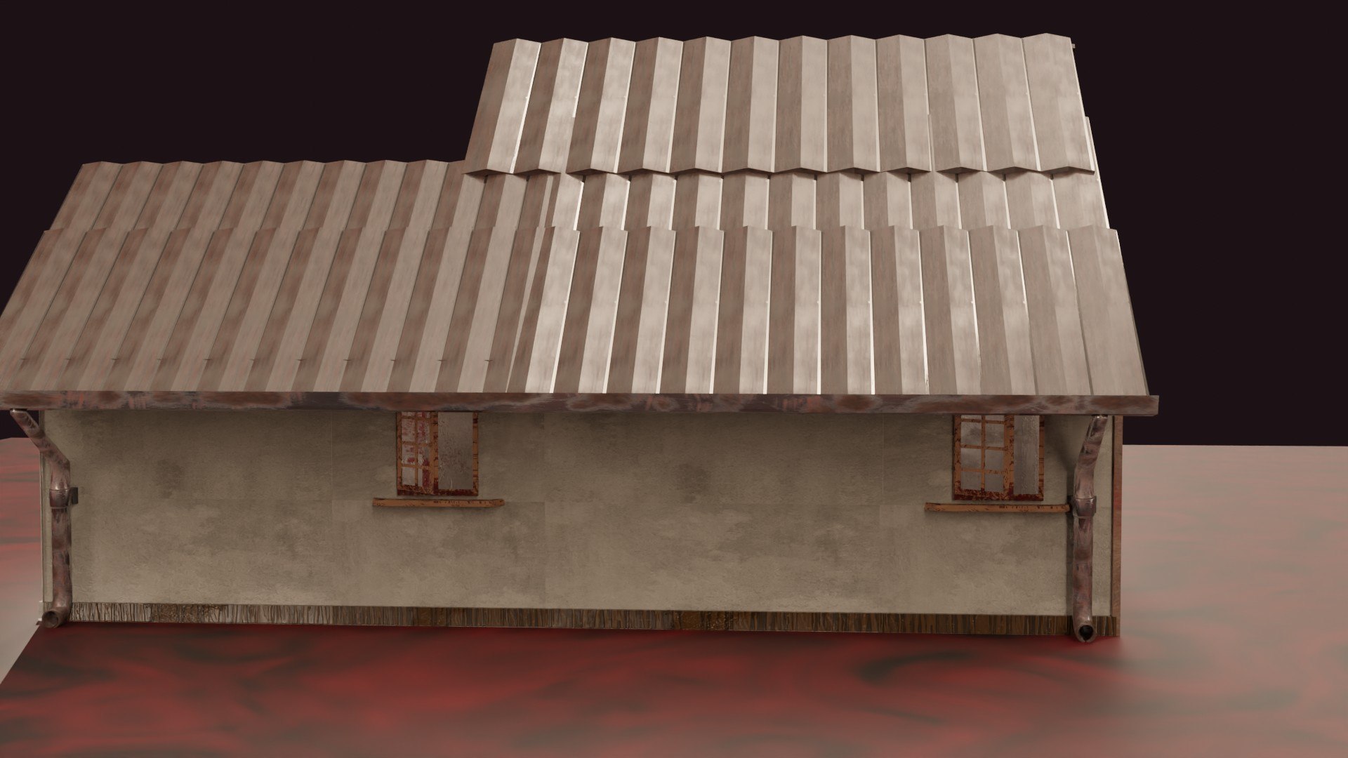 Horror Mansion 3D Model Gothic House With Bloodstained Walls Cursed ...