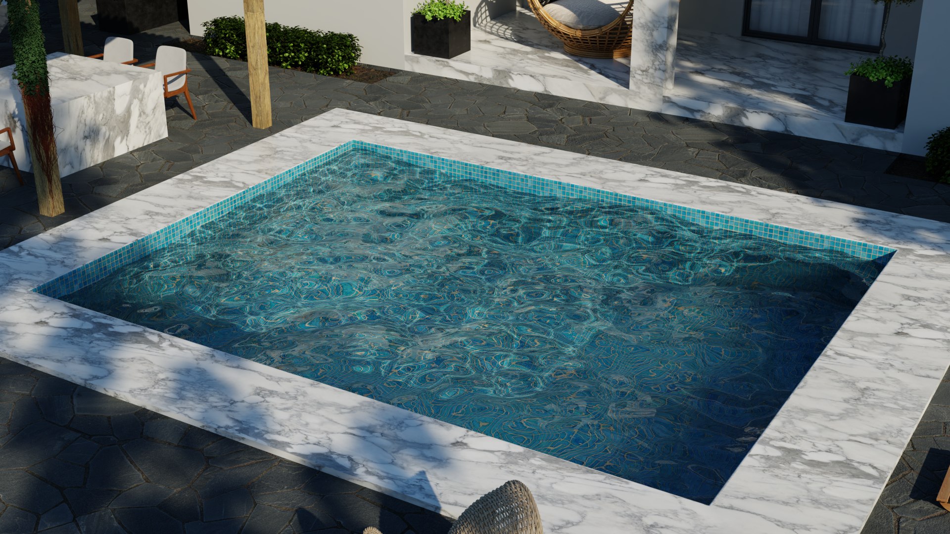 Blender Pool Villa Scene 3D Model - TurboSquid 1797407