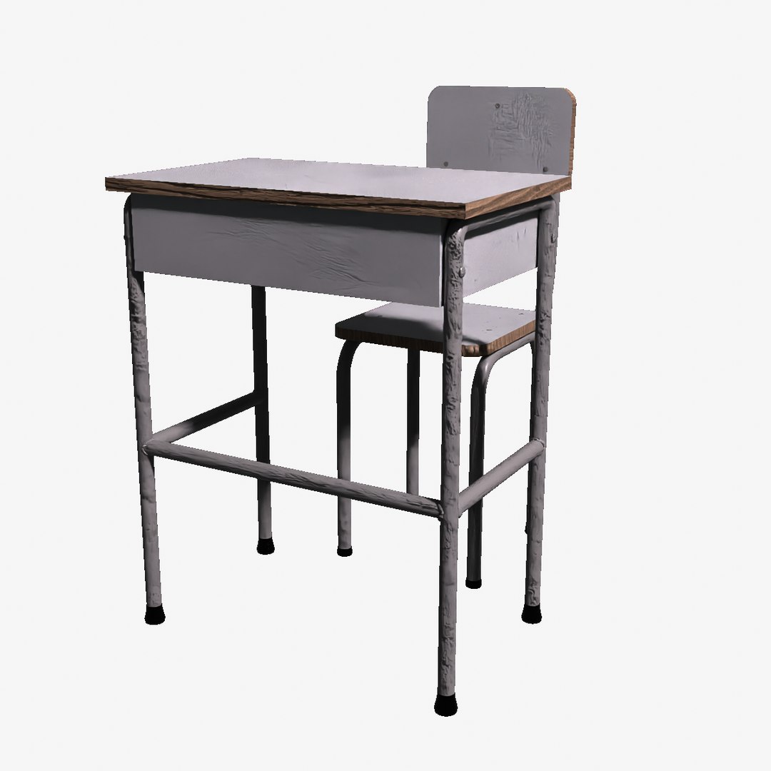 Simple school desk and chair 3D model - TurboSquid 2016753