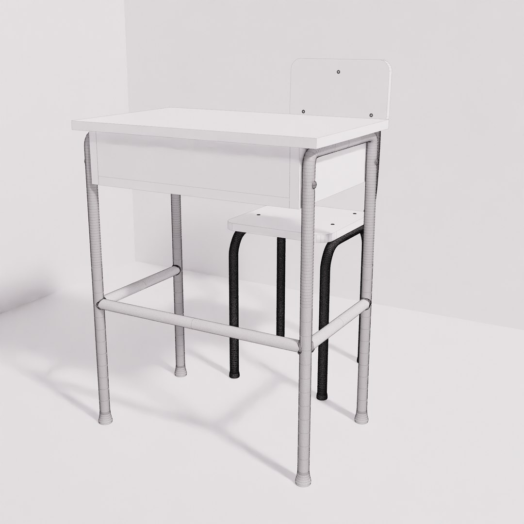 Simple School Desk And Chair 3D Model - TurboSquid 2016753