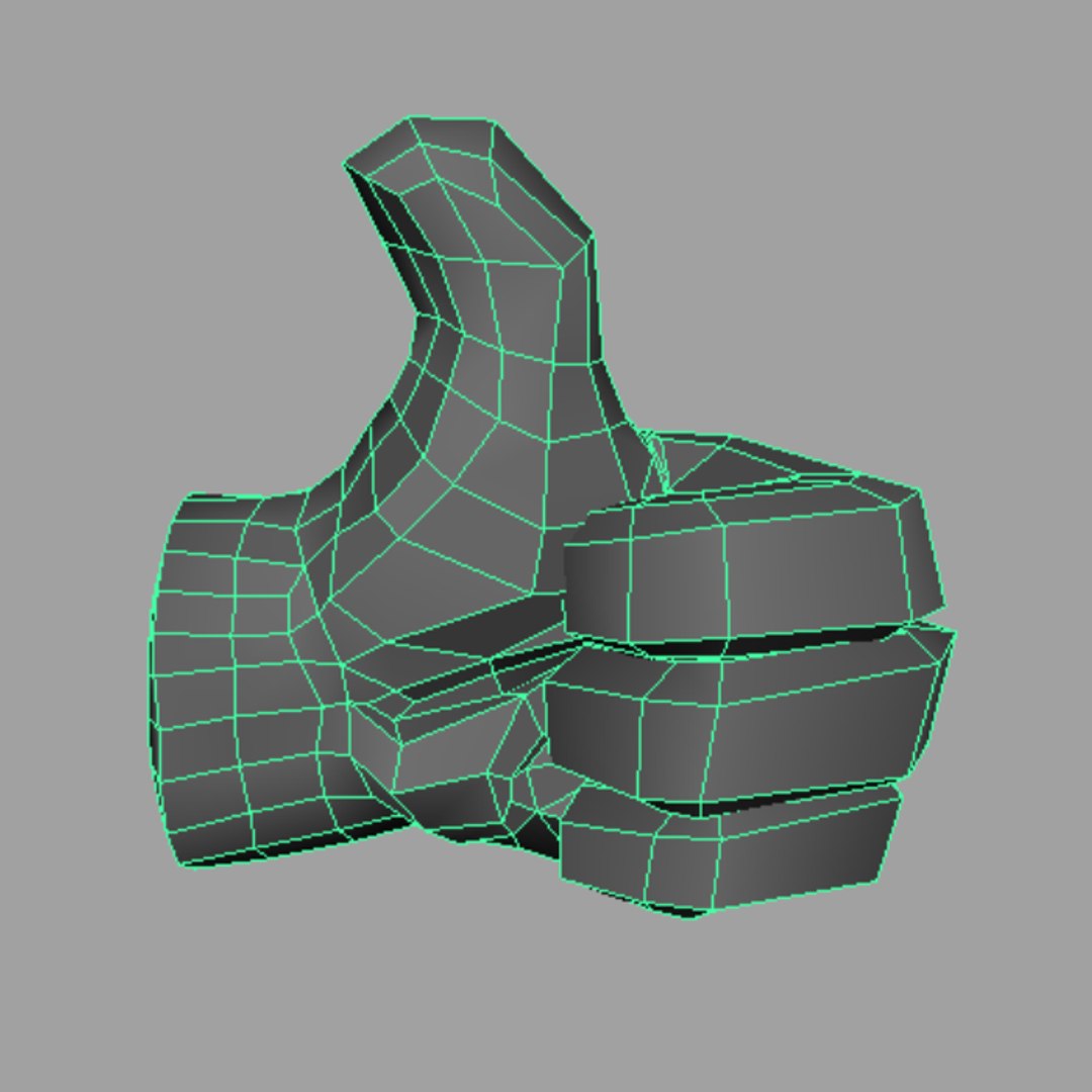 Cartoon Hand Thumbs 3d Obj