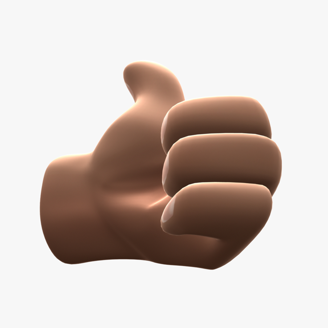cartoon hand thumbs 3d obj