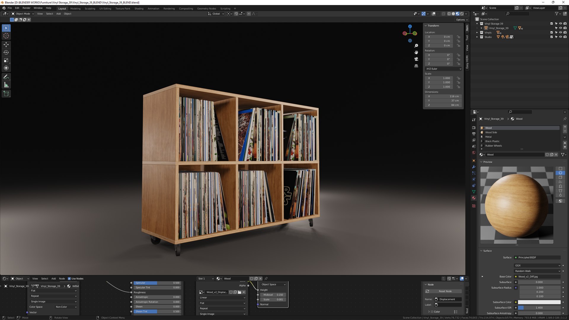 3D Model Vinyl Storage No-39 - TurboSquid 1895261
