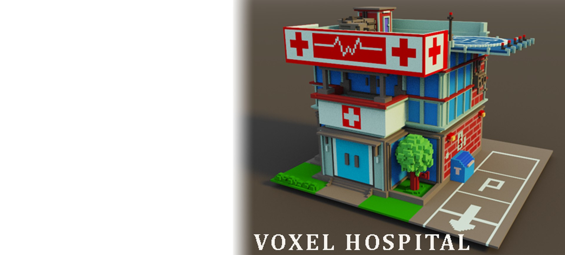 Voxel Hospital Pixel Art 3D Model - TurboSquid 1243010