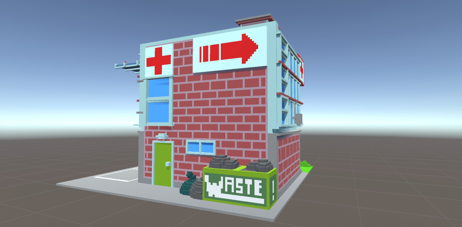 Voxel Hospital Pixel Art 3D Model - TurboSquid 1243010