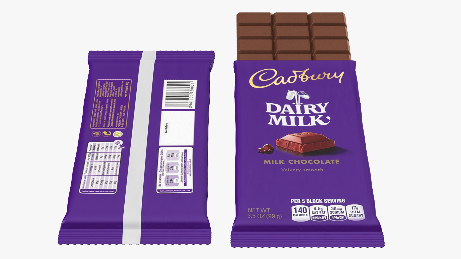 Cadbury Chocolate Bar 3D Model - TurboSquid 1667687