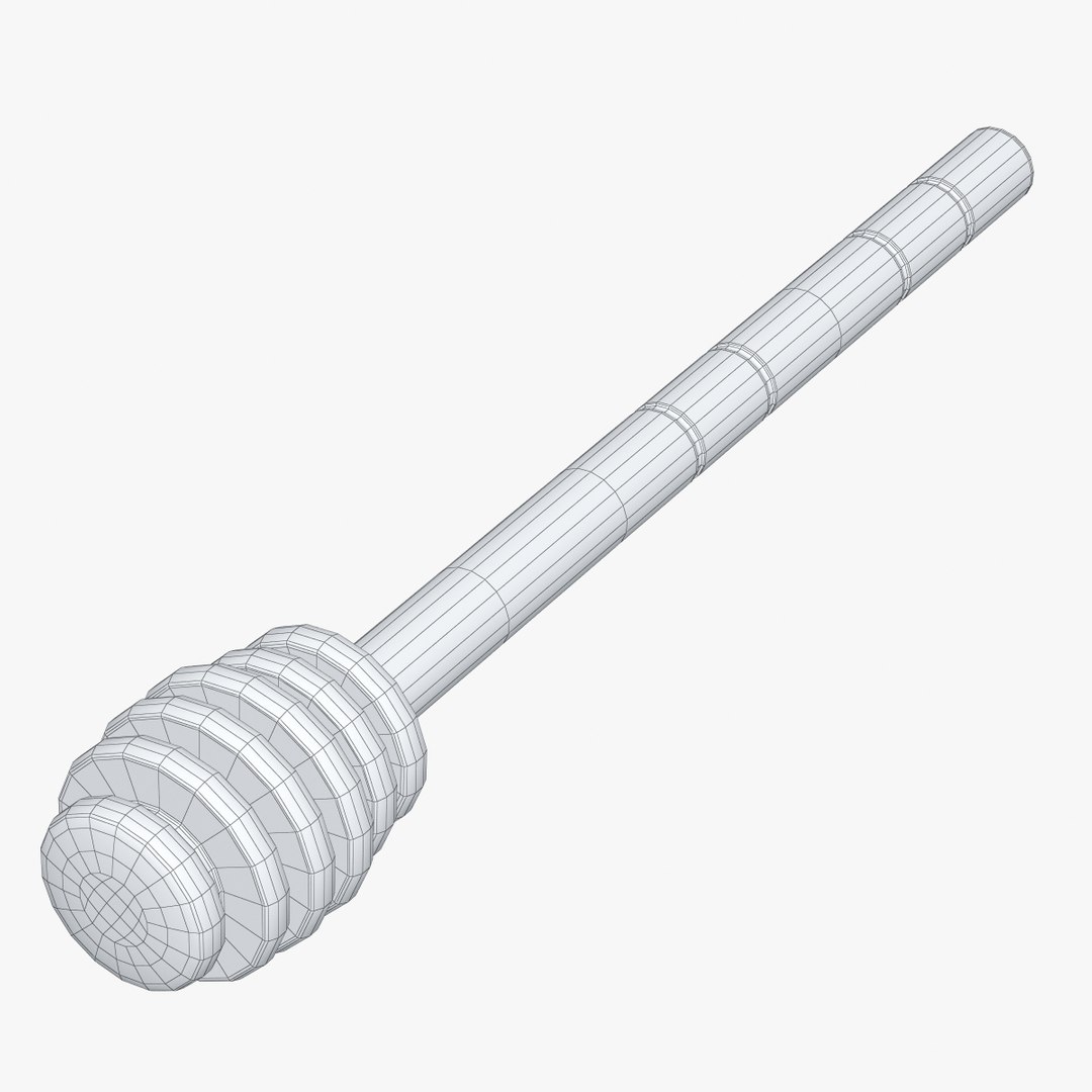 3d Wood Honey Dipper Model