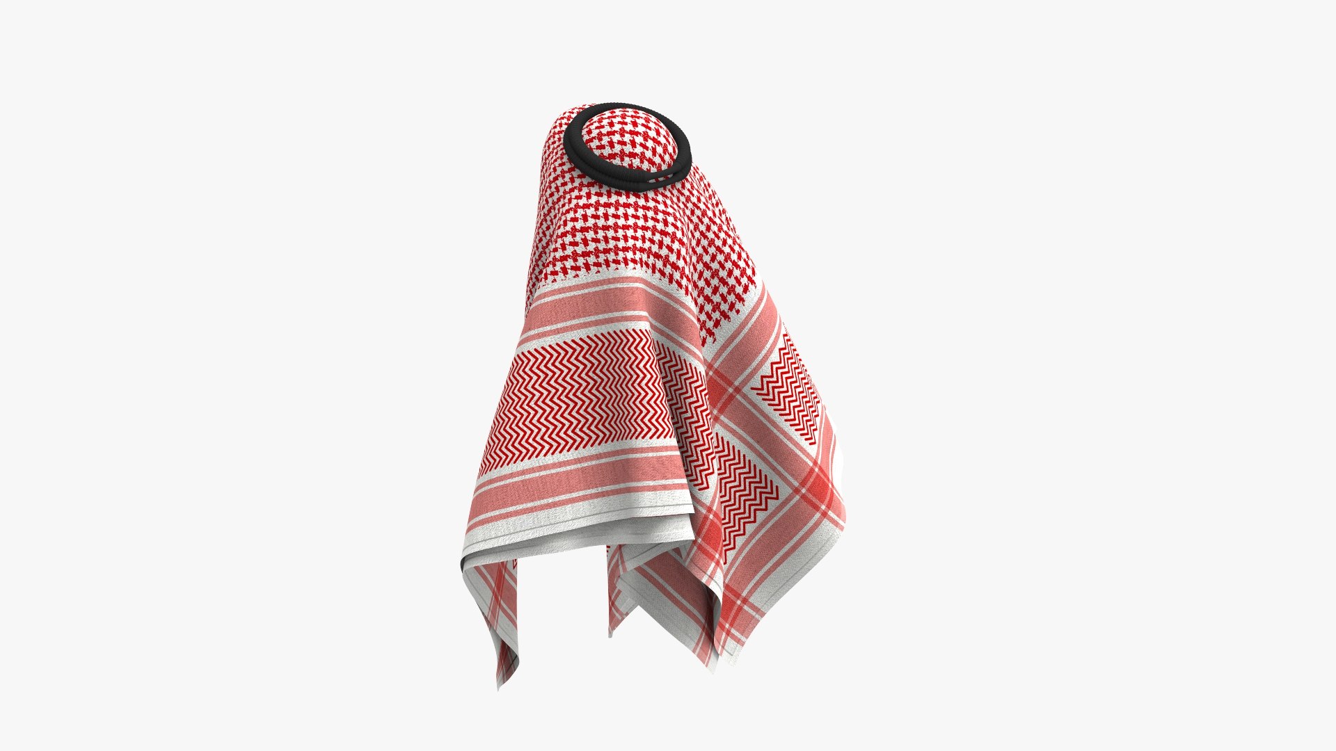 3D Arab-Emirates Turban Scarf Keffieh Model - TurboSquid 2184676