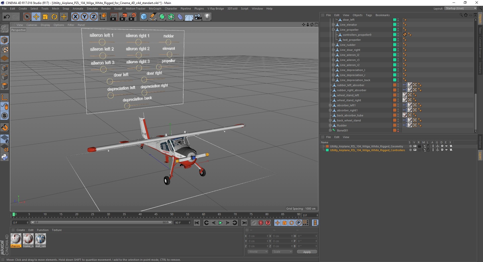 3D Utility Airplane PZL 104 Wilga White Rigged For Cinema 4D ...