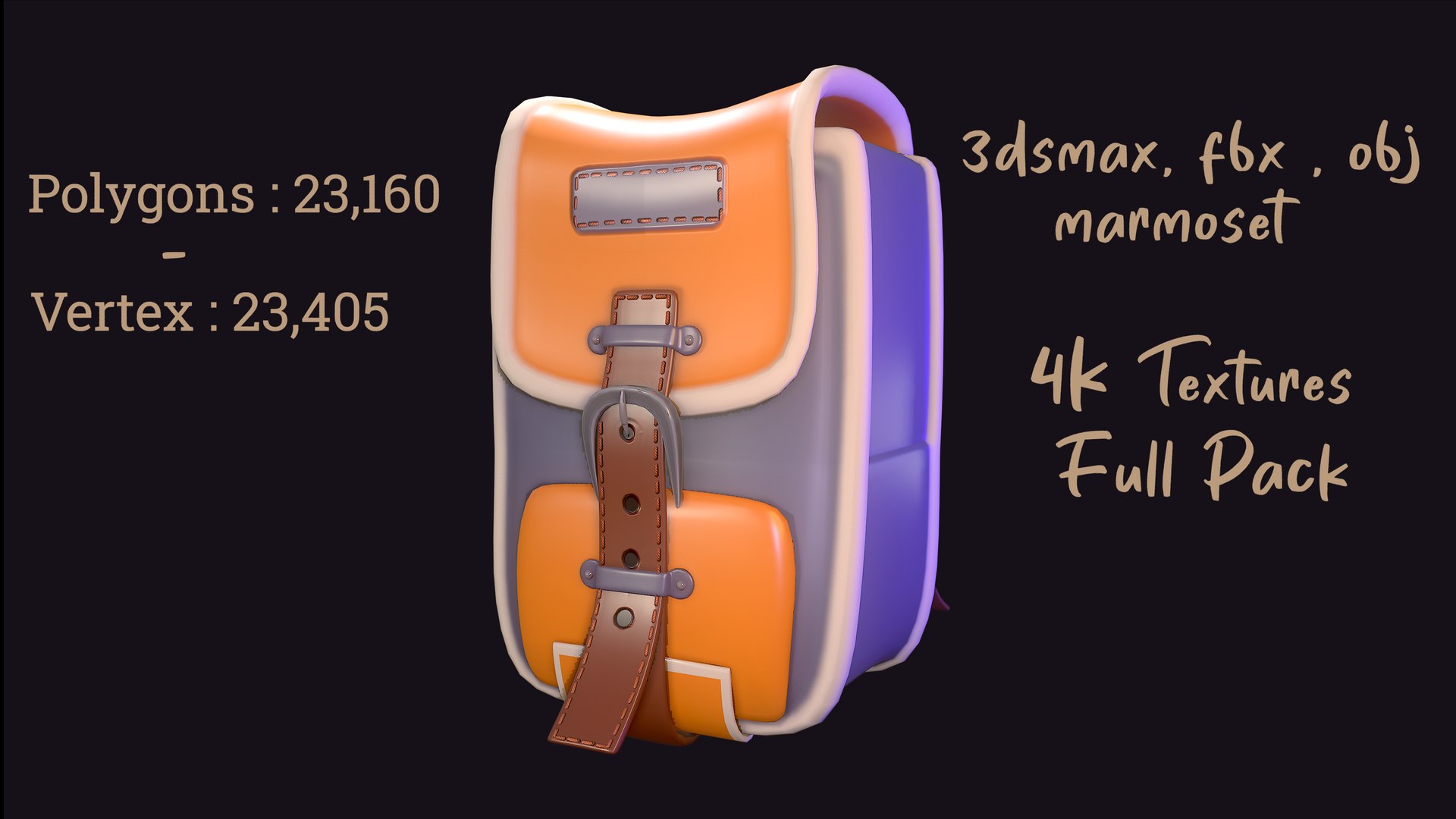 3D Stylized Backpack Model - TurboSquid 2018810