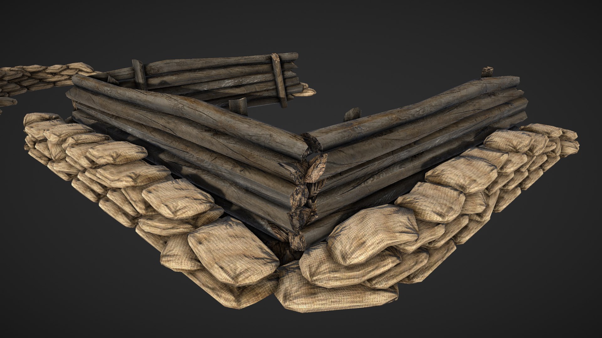 Sandbags Fortification 3D Model - TurboSquid 1473133