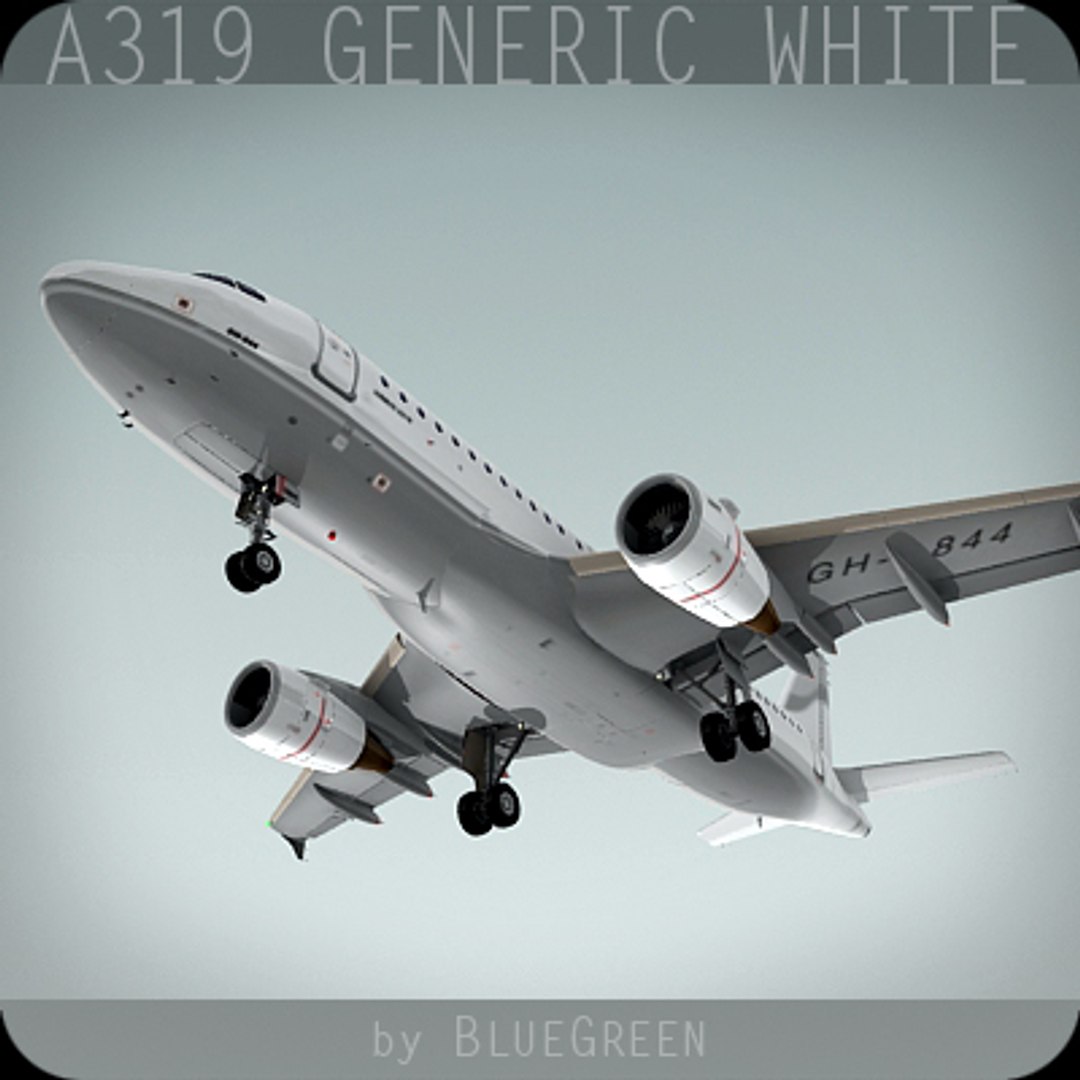 A319 Generic White Plane Lwo