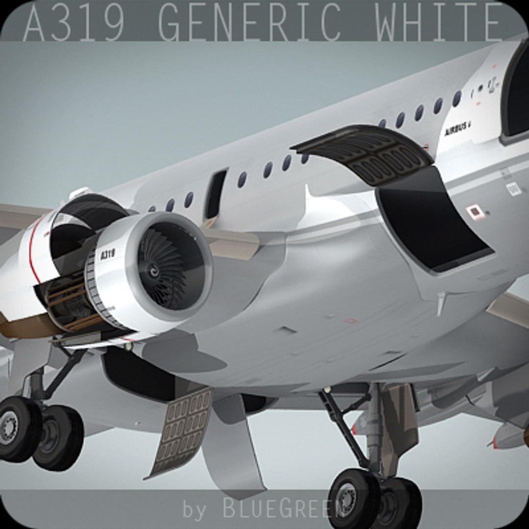 A319 Generic White Plane Lwo
