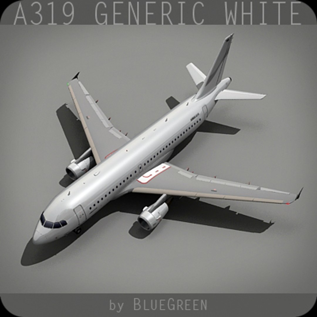 A319 Generic White Plane Lwo