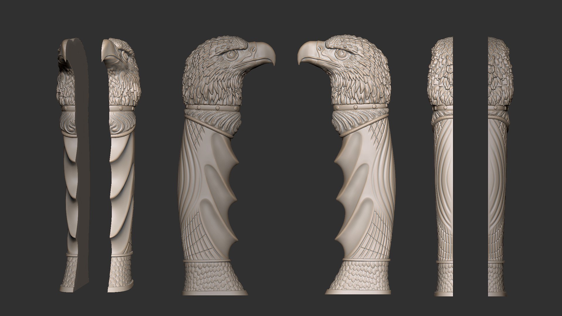 Eagle Head Knife Handle 3D model - TurboSquid 2163431