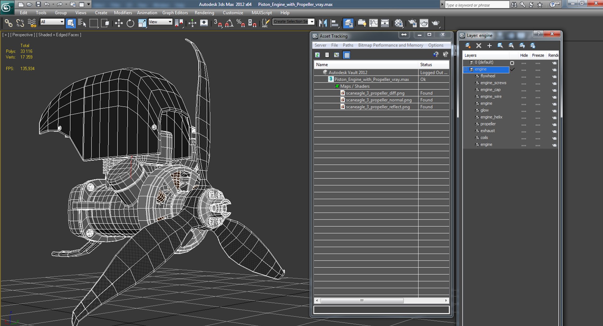 Piston Engine Propeller 3D Model - TurboSquid 1335469