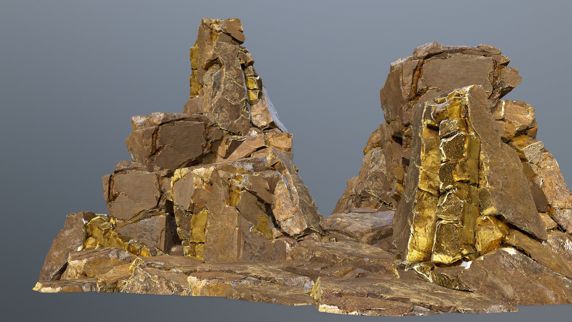 Gold Rocks 3D Model - TurboSquid 2254703