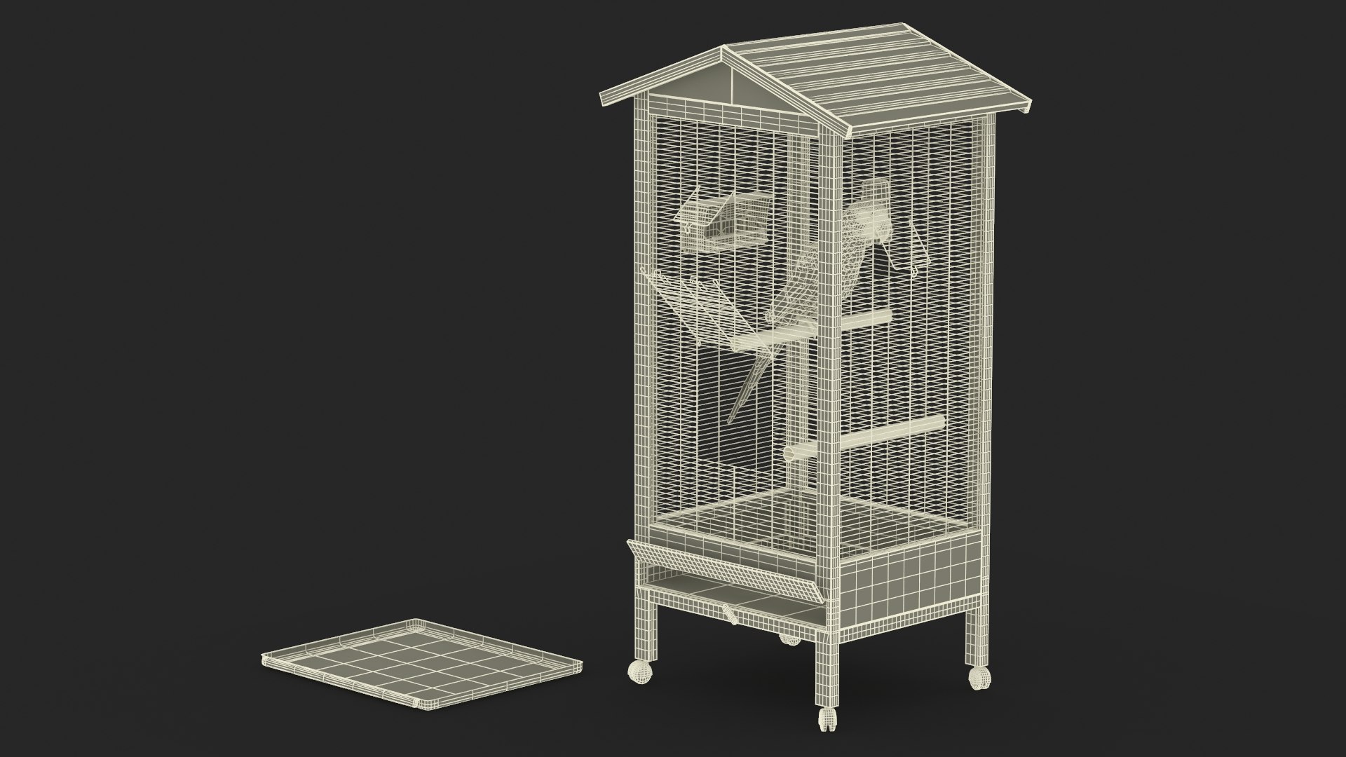 3D Bird Cage With Parrot - TurboSquid 2325134