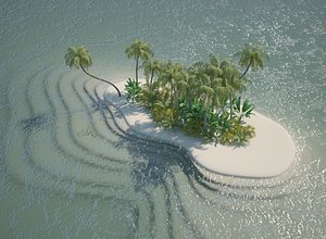 3d island scene
