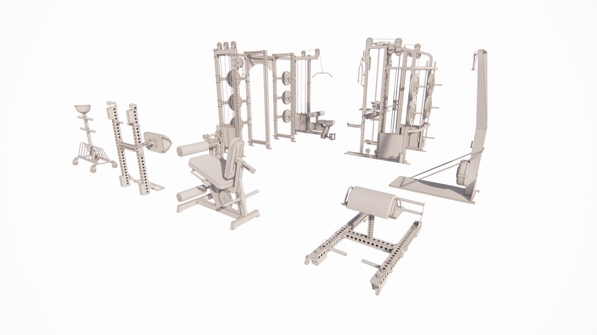 3D Gym Equipment Collection - TurboSquid 2340677