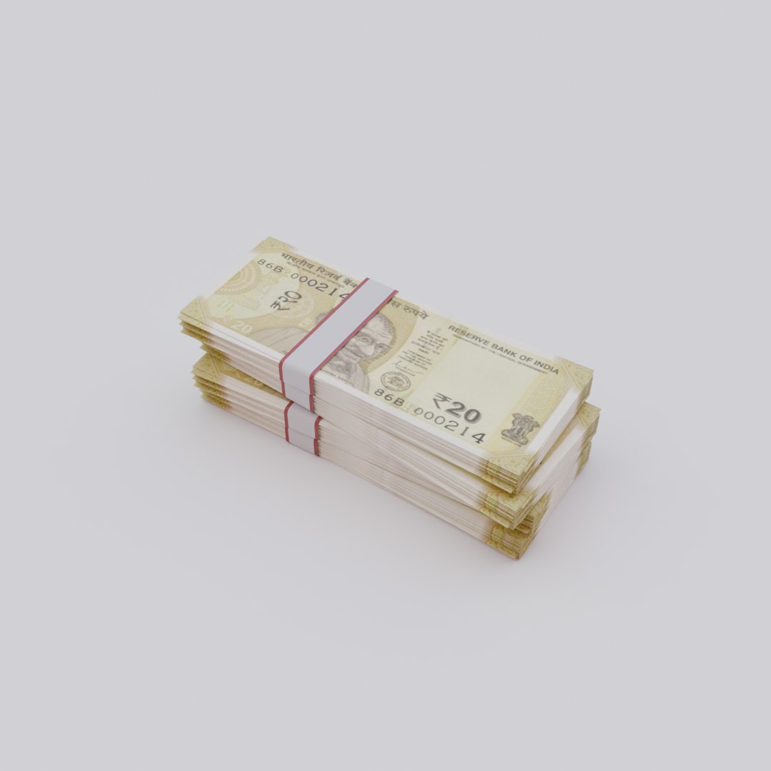 3D 20 Indian Rupee INR Currency - TurboSquid 2380185