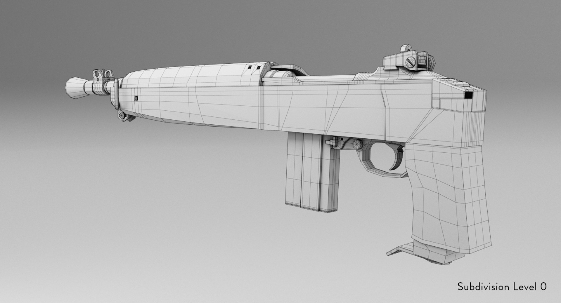 3d model carbine pistol m1
