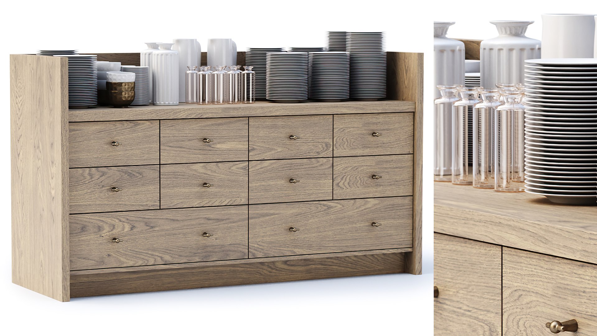 Mira Restaurant Cabinet With Dishes V1 By Bpoint Design 3D - TurboSquid ...