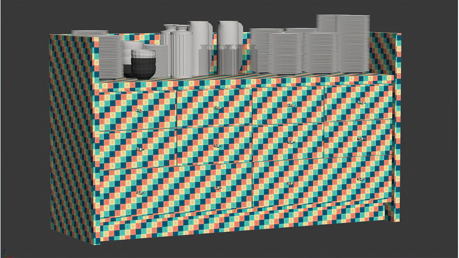 Mira Restaurant Cabinet With Dishes V1 By Bpoint Design 3D - TurboSquid ...